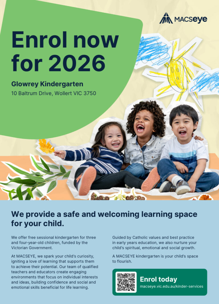 Kinder Enrolments 2026 Now Open! | Glowrey Catholic Primary School